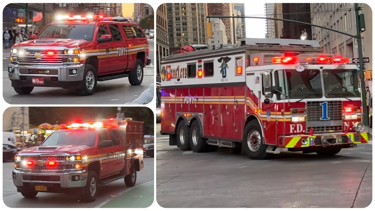 FDNY Battalion 9, Rescue Battalion & Rescue 1 Responding To A Call 10 ...