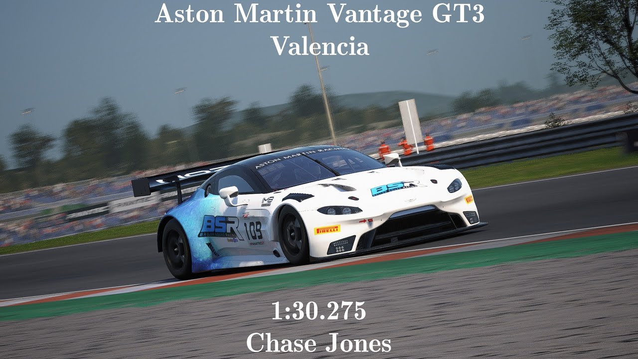 Chase Jones | AMR V8 Vantage | Valencia | 1:30.275 + Setup shown - YouTube