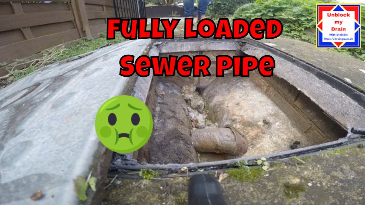 sausage blocked drain pipe - YouTube