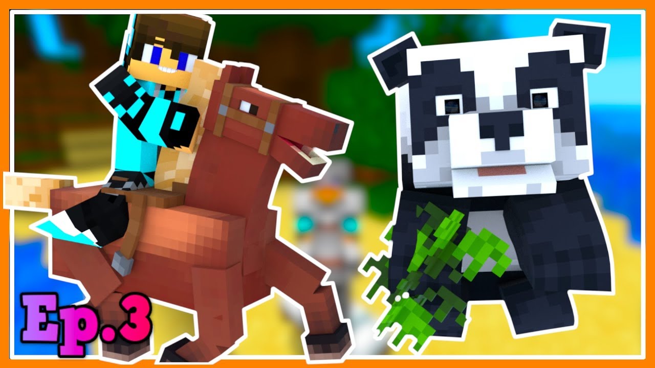 MINECRAFT (My Survival World) Ep.3- The Search For The Jungle Begins!!🐼 ...