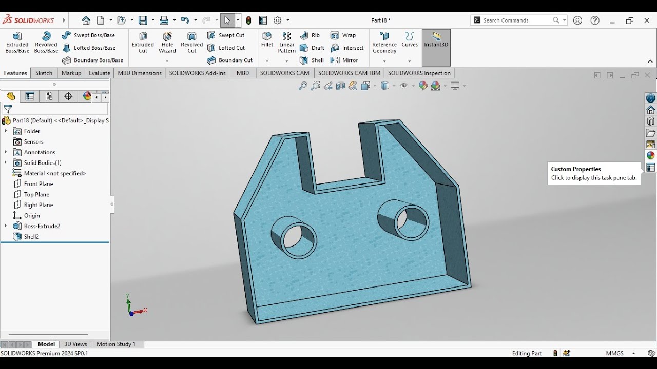 SolidWorks Shell Feature - YouTube