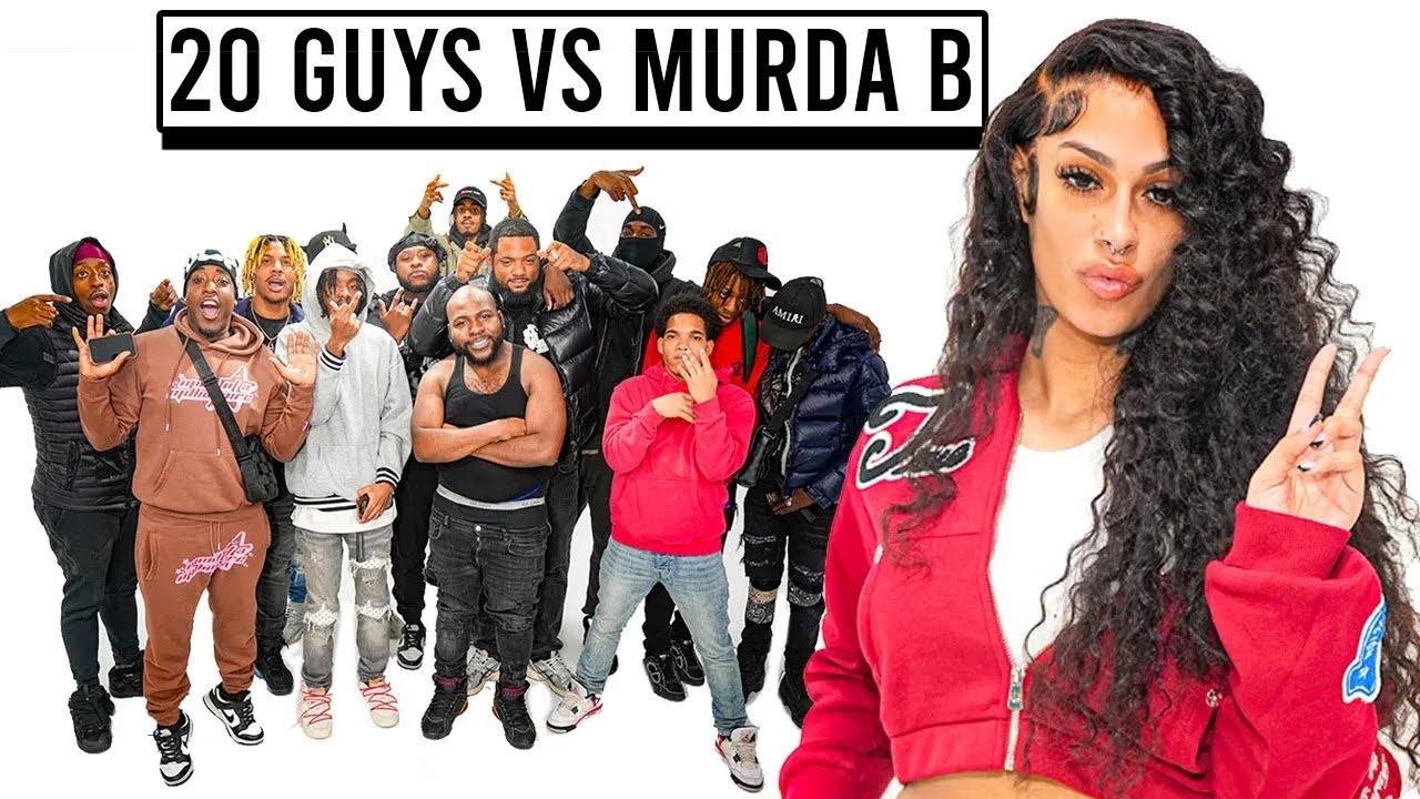 20 GUYS VS 1 RAPPER: MURDA B - YouTube