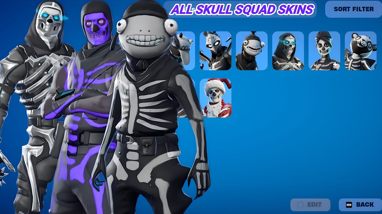 All Skull Squad Skins Showcase in Fortnite (2017-2025) - YouTube