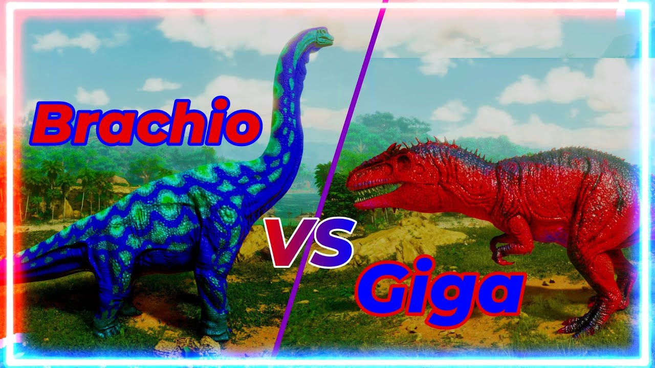 Brachiosaurus vs Giga\Rex\Alphas | Ark Survival Ascended | Ark Mods ...