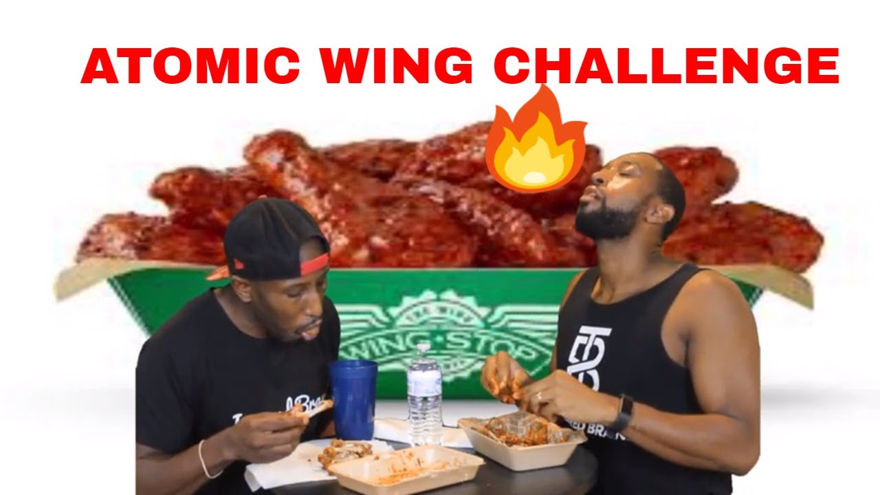 WINGSTOP ATOMIC WINGS CHALLENGE : OUR MOUTHS WAS ON FIRE! - YouTube