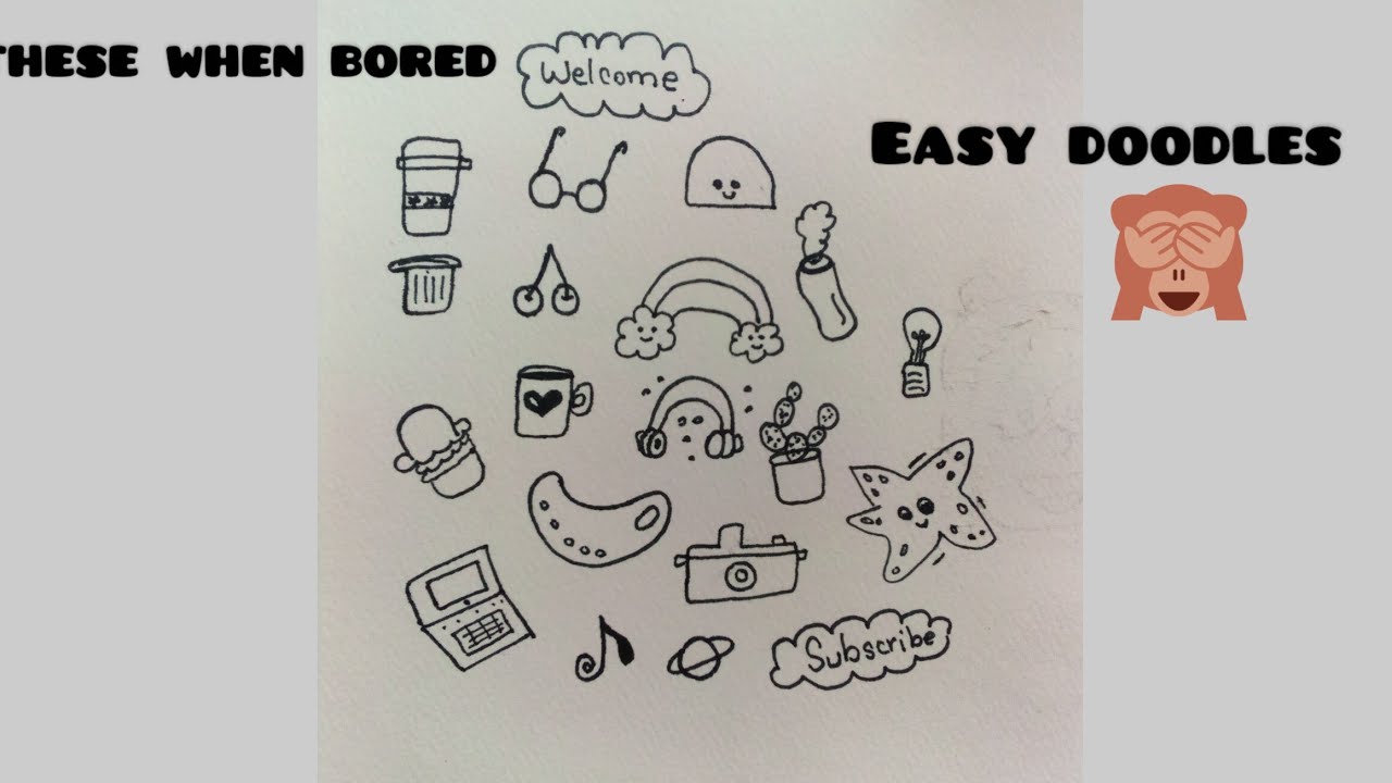 Cute doodles drawing || Try these doodles when you're bored ️ ️ | Easy ...