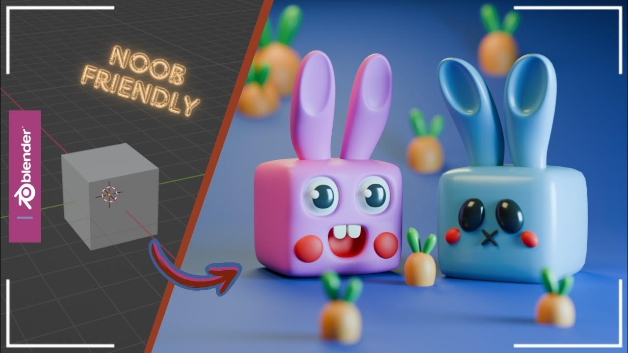 Create Cute 3D Bunny Characters in Blender - Beginner Friendly Timelapse Tutorial - YouTube
