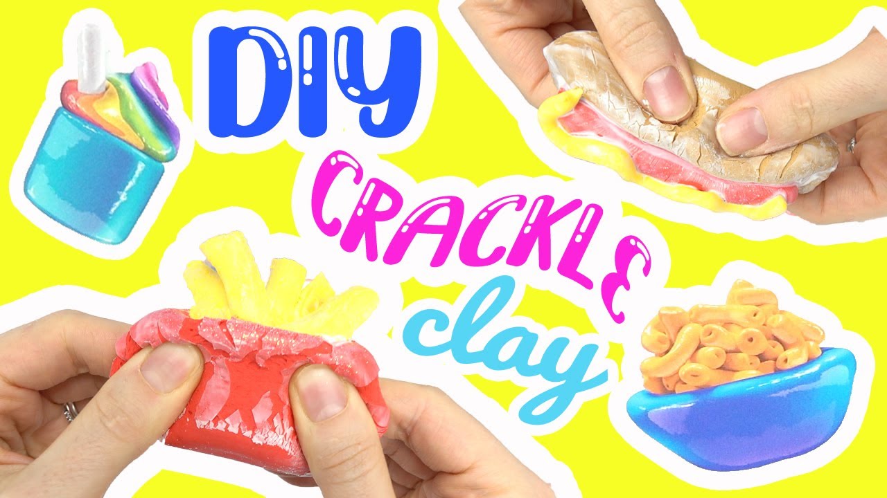 Nickolodeon How to Make DIY Crackle Clay Tutorial FUN FOODS with Slime ...
