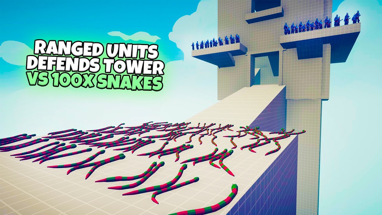 RANGED UNITS DEFENDS TOWER vs 100x SNAKES | TABS Totally Accurate ...