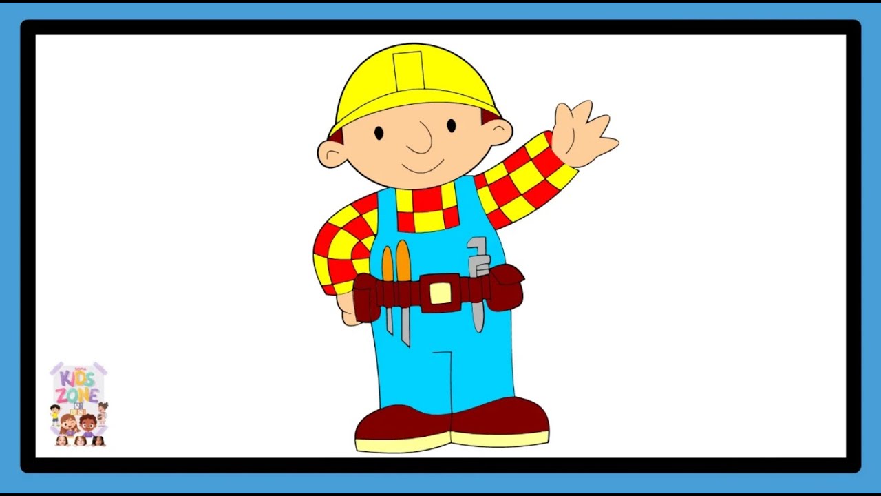 Bob the Builder Drawing and Coloring | Fun Kids Art Tutorial by | Sofia ...