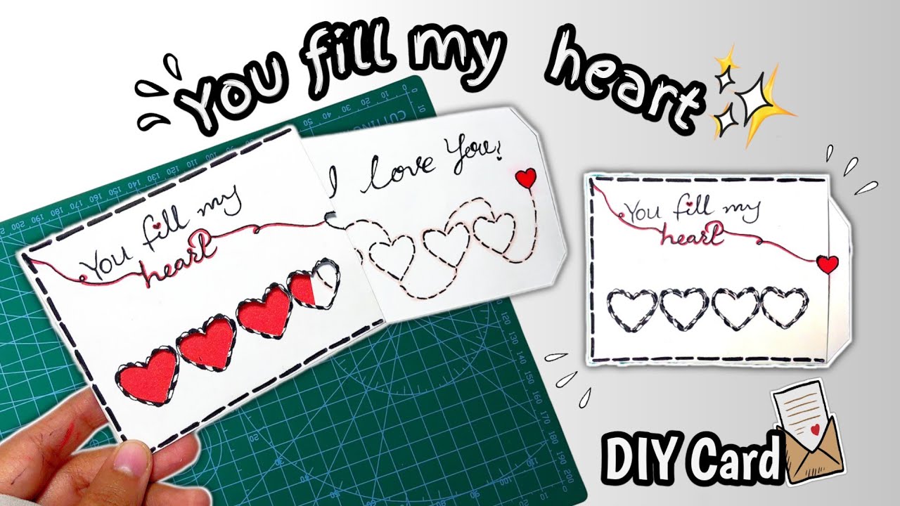 How to make a Fill My Heart Card | Can you fill my heart Card Idea ...
