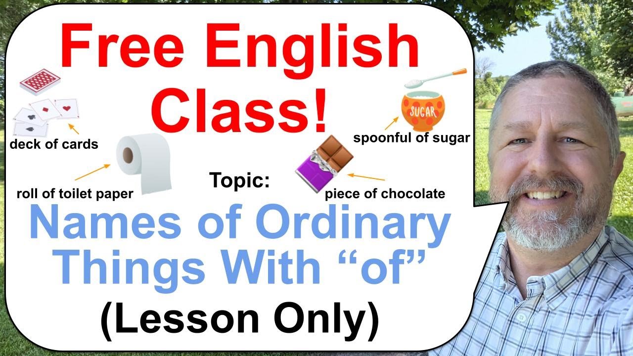 Let's Learn English! Topic: Names of Ordinary Things with "of" 🧻🥣🎴 ...