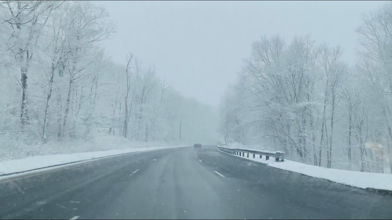 Snowy drive to work - Sussex County NJ - YouTube