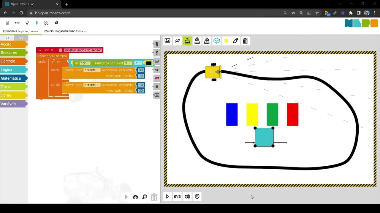 Open Roberta - Seguidor de linha (line follower) - YouTube