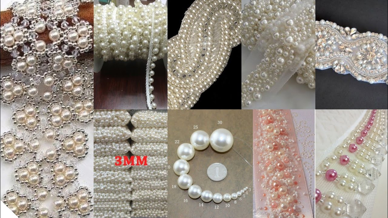 Embellishment embroidered pearl material & lace /pearls size details ...