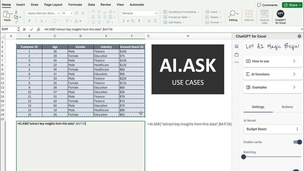 ChatGPT for Excel | Getting Started - YouTube