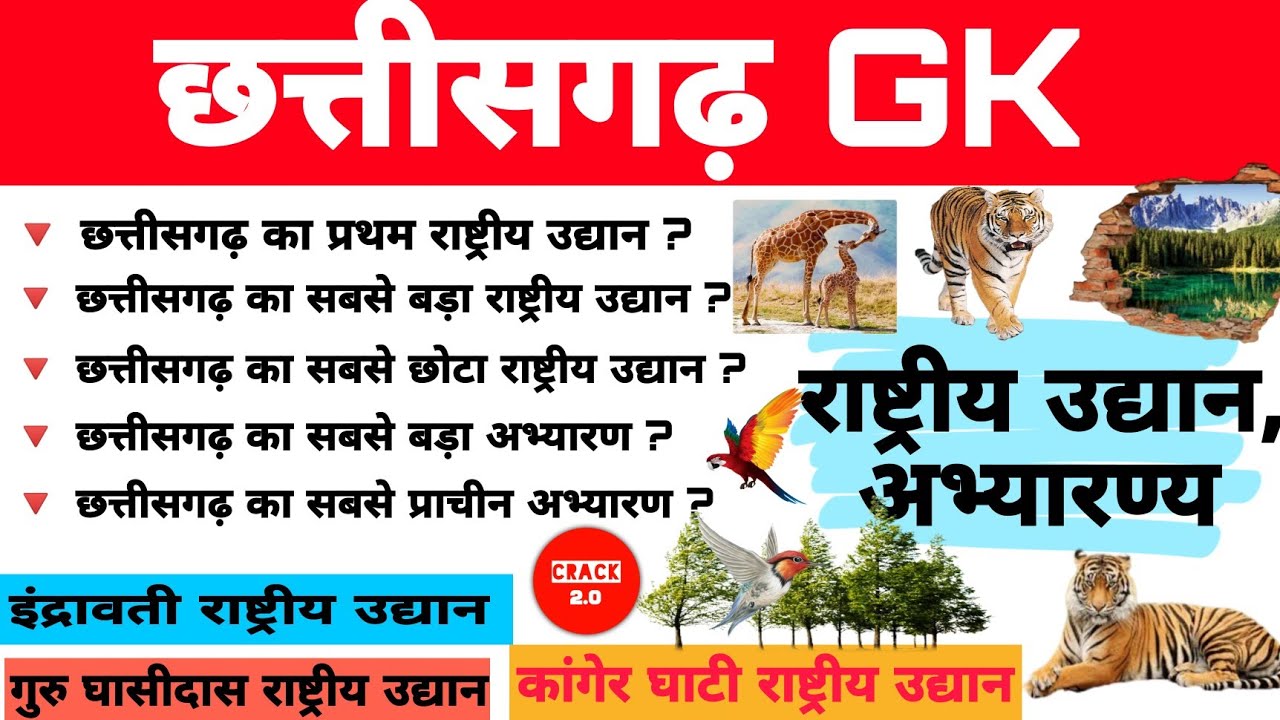 छत्तीसगढ़ के राष्ट्रीय उद्यान, अभ्यारण्य | cg geography | cg gk ...