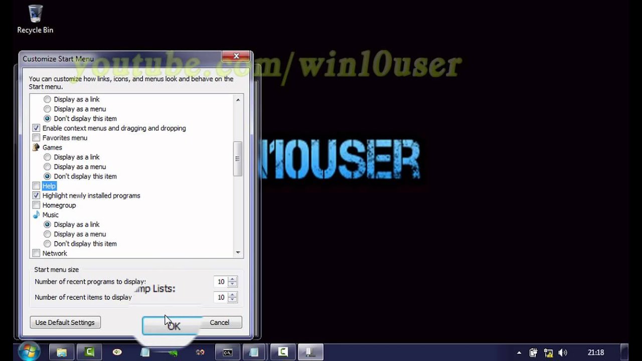 Windows 7 Ultimate Tips : How to show or hide help and support in start ...