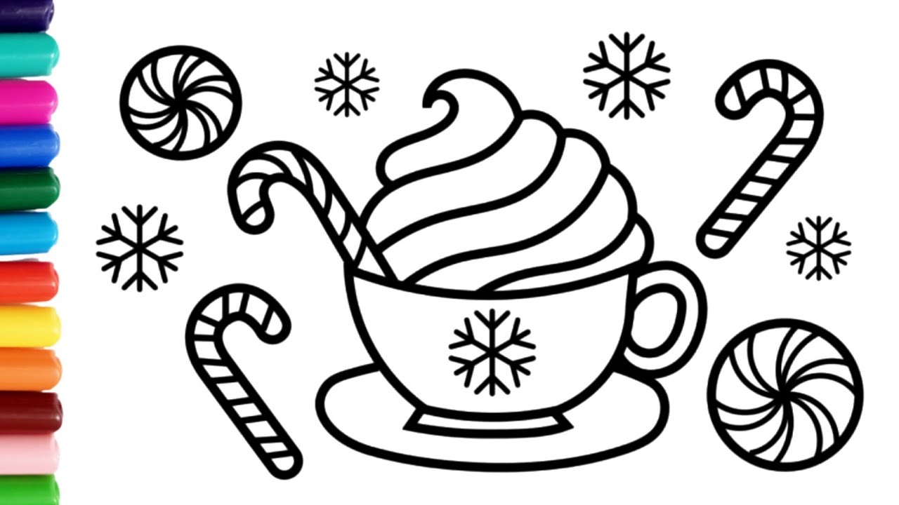 Learn Colors and Coloring Hot Chocolate step by step ll Chrishmas ...