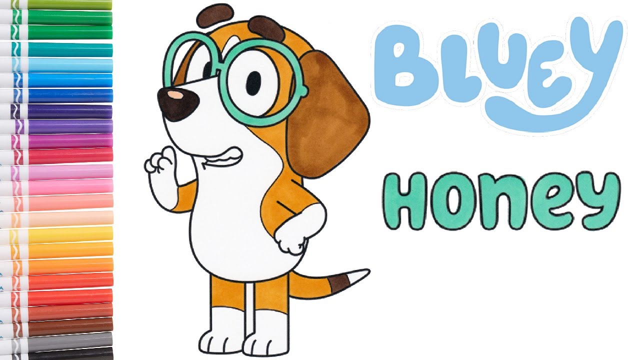 Bluey Coloring Book Page - Honey the Beagle! - YouTube