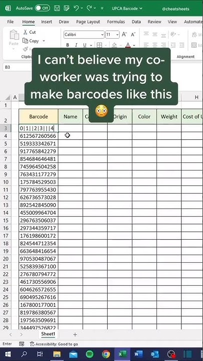 How to make barcodes in Excel | Excel tutorial | excel for freshers excel for beginners - YouTube