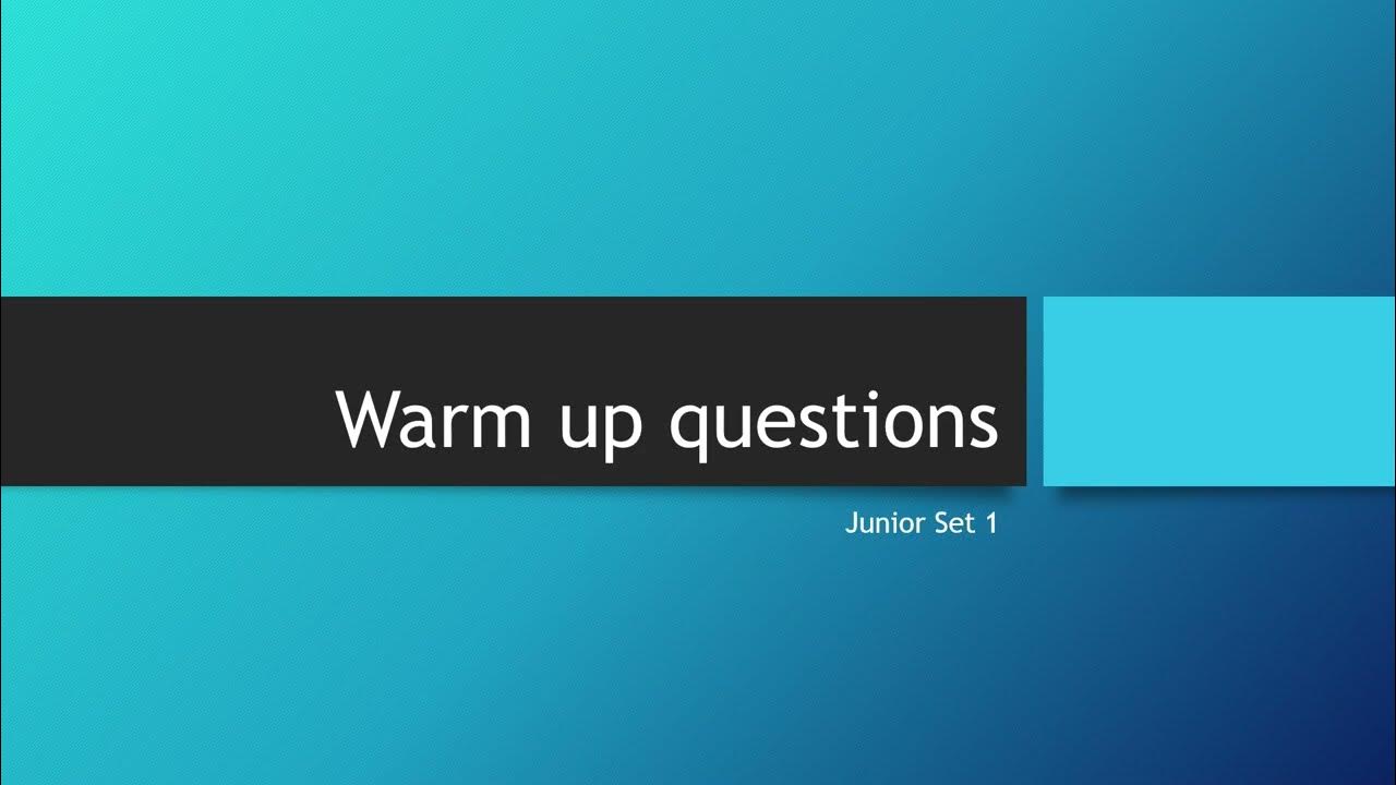 Warm up questions for English classes - YouTube