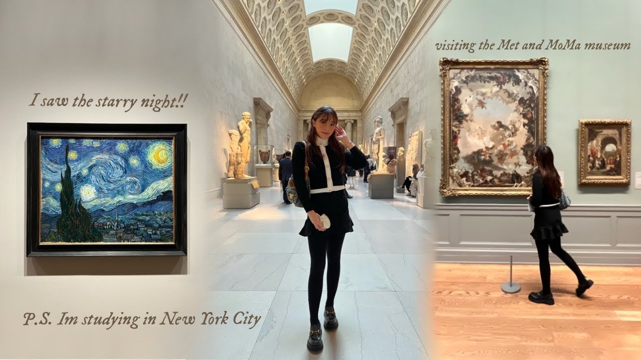 Go on a date with me at the Met and MoMa museums 🏛 + study with me ...