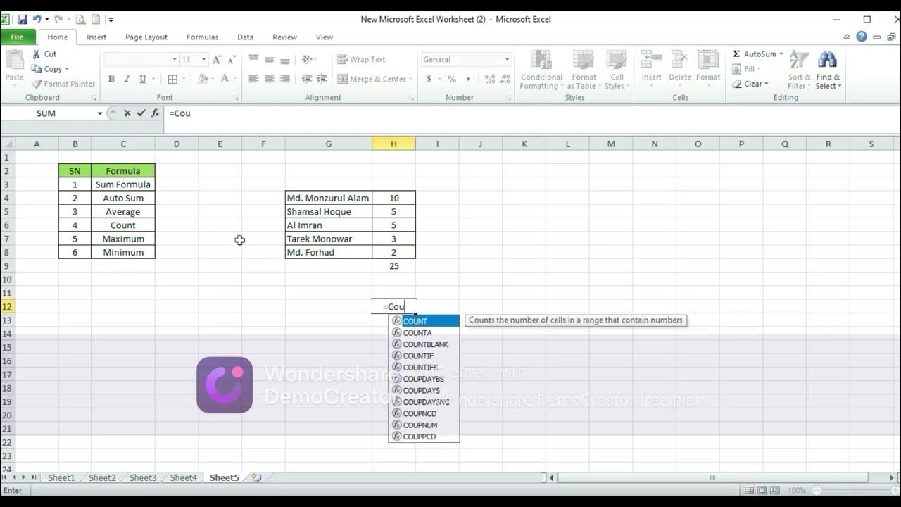 Some basic formula in excel - YouTube