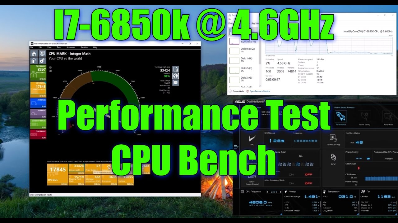 I7-6850k @ 4.6GHz on 1.49V with Alphacool 480mm Radiator cooling ...