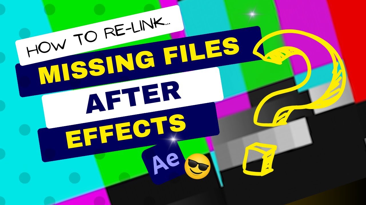 After Effects Missing Files FIX ! 🔍 How to re-link the files! - YouTube