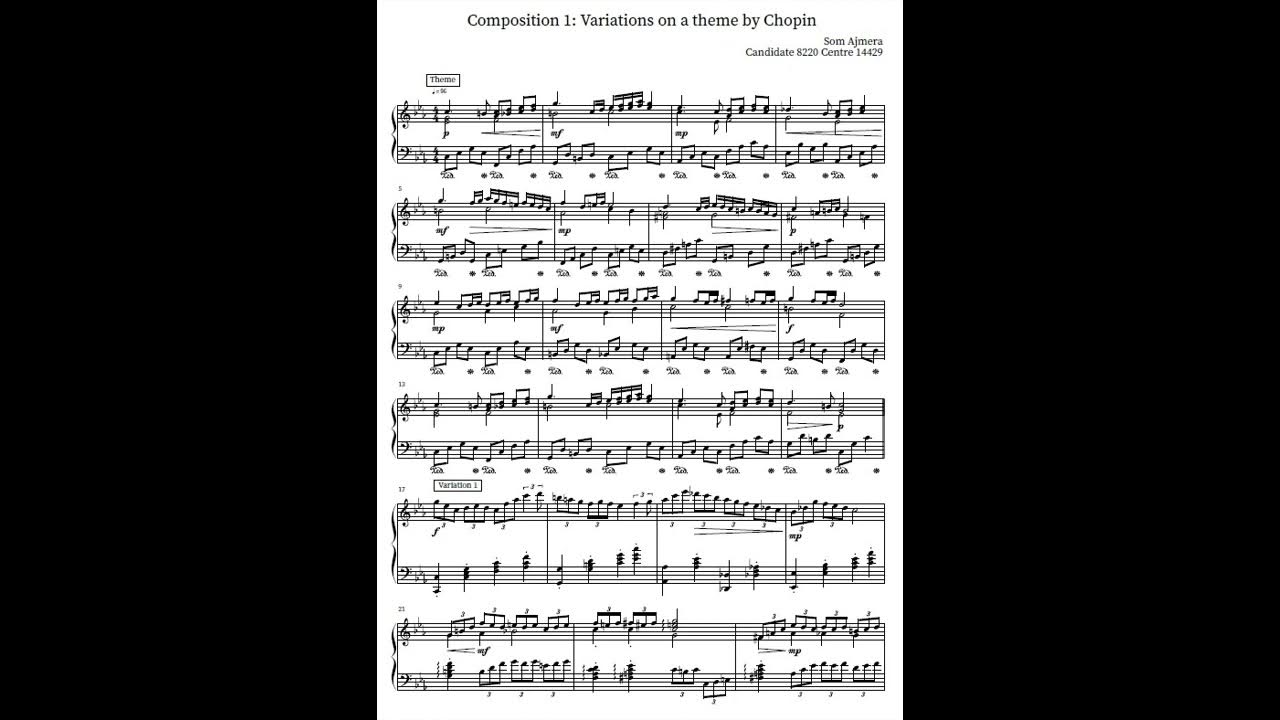Example GCSE Composition: Variations on a Theme by Chopin 1 (2022 ...