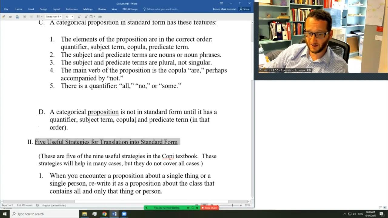 Lessons in Logic 15: Translating Categorical Propositions Into Standard Form - YouTube
