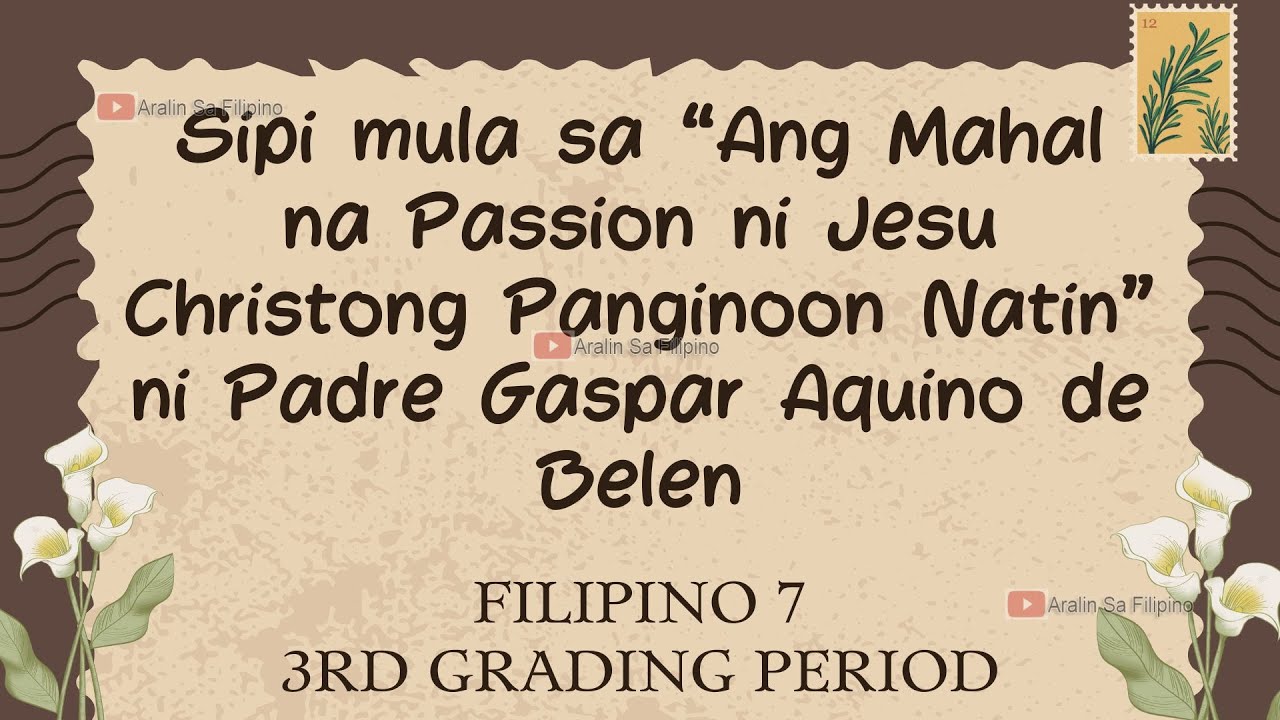 ANG MAHAL NA PASSION NI JESU CHRISTONG PNGINOON NATIN|Padre Gaspar ...