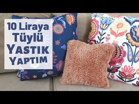 Tüylü Yastık Ev Dekoru Yapımı / Örgü Kırlent