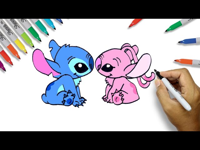 Stitch And Angel Drawing Easy Step By Step
