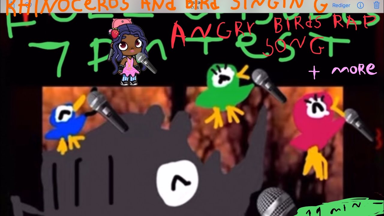 Rhinoceros And Bird Singing Angry Birds Rap Song + Plus More nursery ...