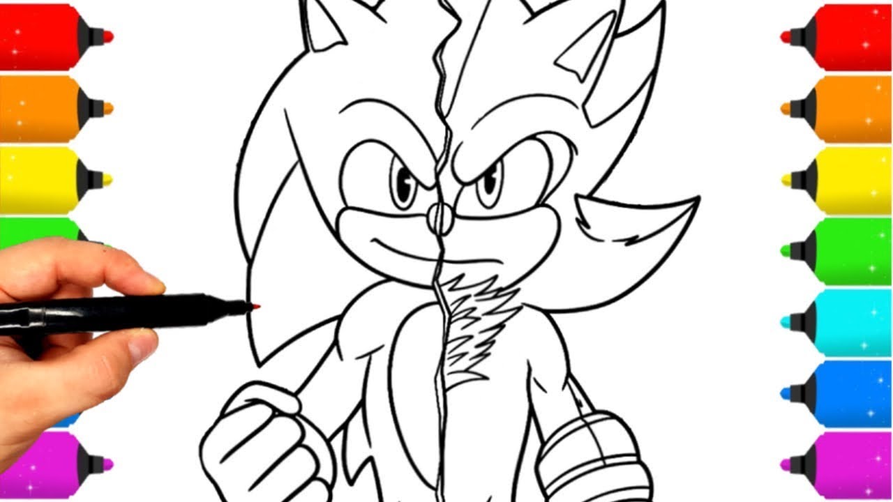 Sonic vs Shadow Coloring Pages NEW Coloring and Draw Sonic Compilation ...