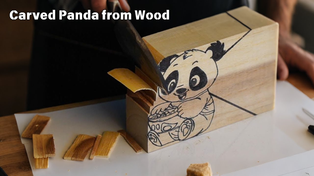 Carved Panda from Wood - YouTube