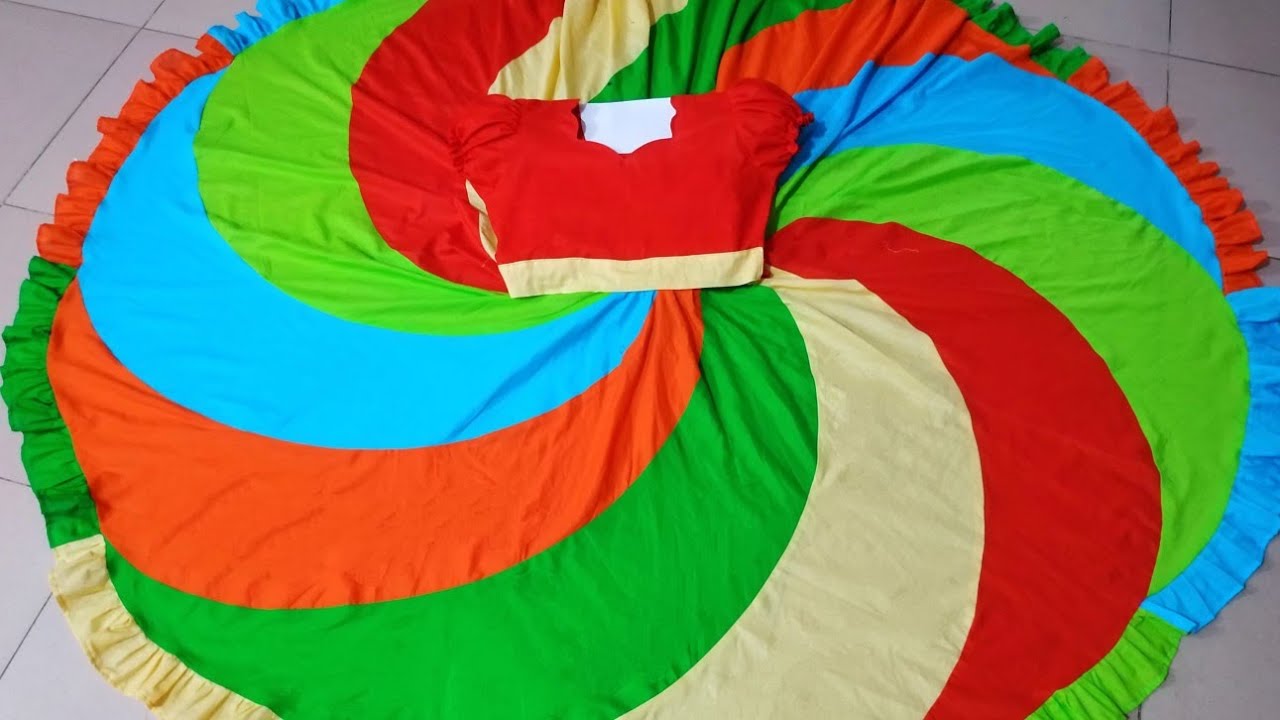 এতোসহজ করে বুঝিয়েছি বড়দের ১২কালার ঘূর্ণি গোলজামা কাটিং ও সেলাই ...