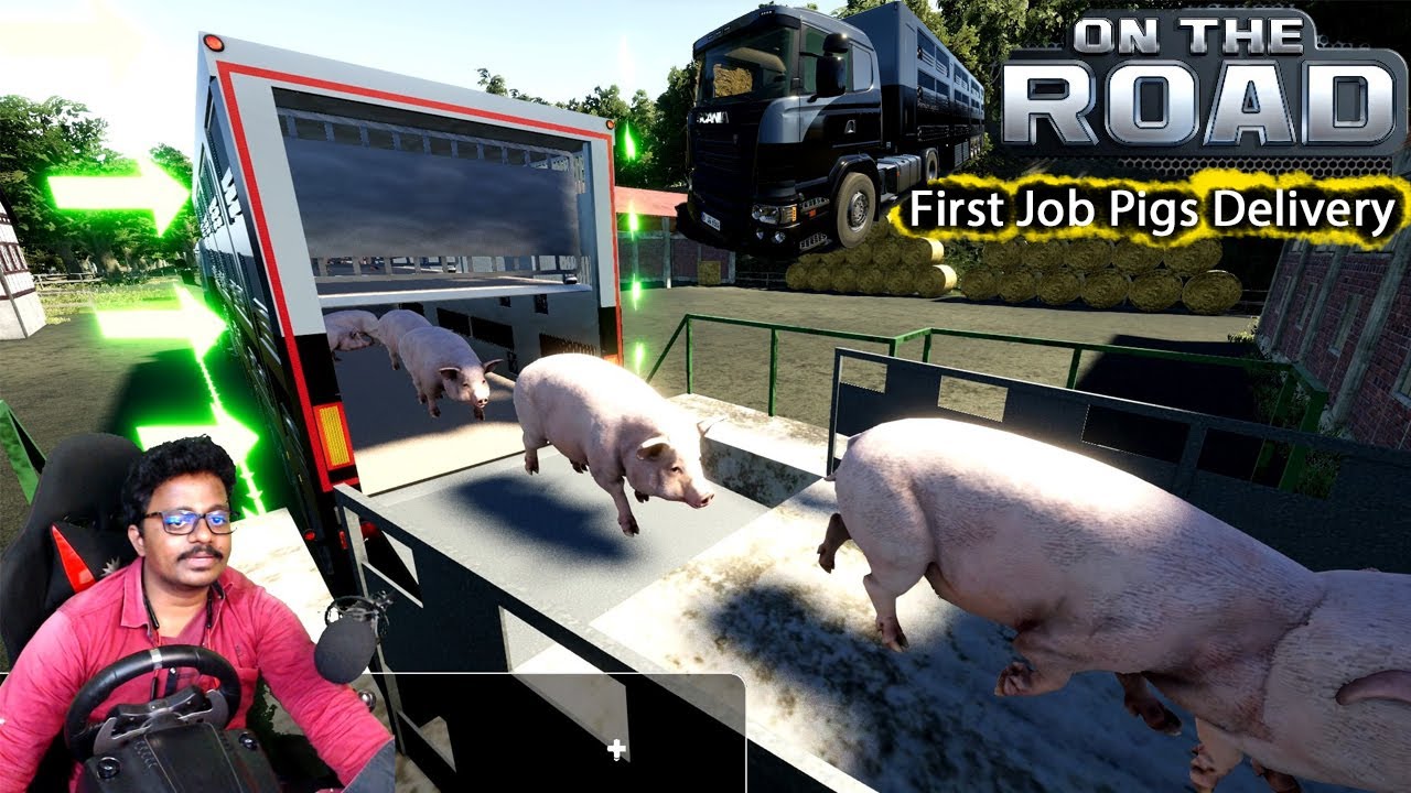 On The Road First Job Pigs Delivery Truck Driving with Logitech g29 ...