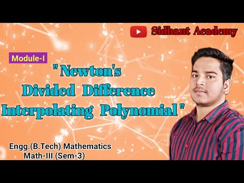 Newton's Divided Difference Interpolating Polynomial II Divided ...