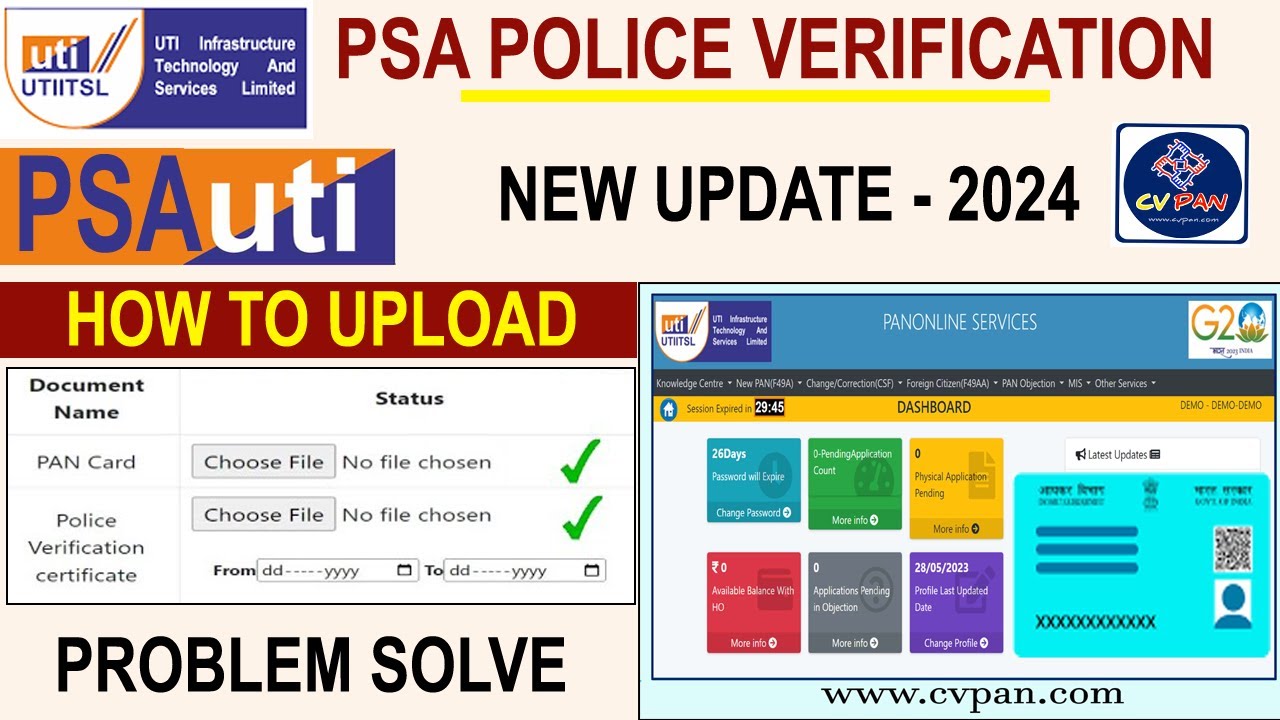 NEW UTI PSA ID | HOW TO UTI PSA POLICE VERIFICATION CERTIFICATE UPLOAD ...