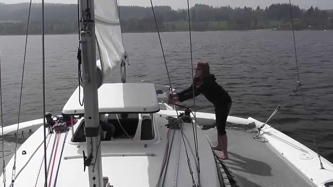 Corsair F-27 Trimaran Atlantis - Lipno sailing - YouTube