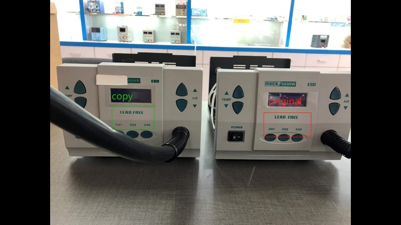 Copy Vs Orginal hot air Quick 861DW - YouTube