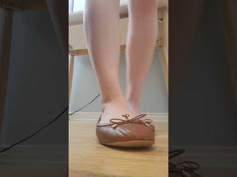 Ballet flats shoe play, tapping, and dangle - YouTube