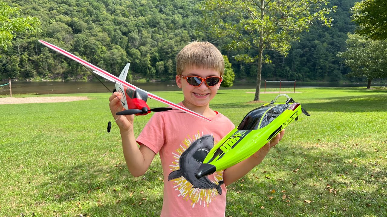 Windy RC Plane Flight & More Race Boat Action - YouTube