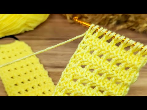 Tunus işi örgü bandana yapımı