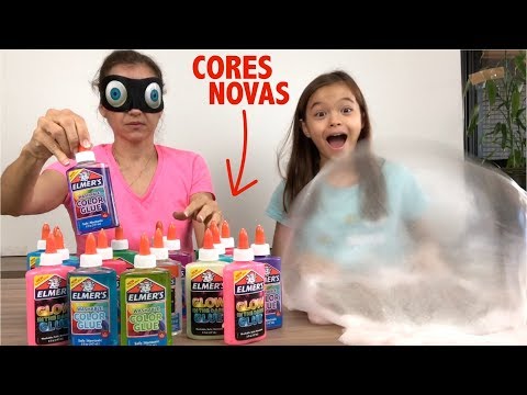 DESAFIO DO SLIME COM 3 CORES DE COLA!! 3 COLORS OF GLUE SLIME CHALLENGE!