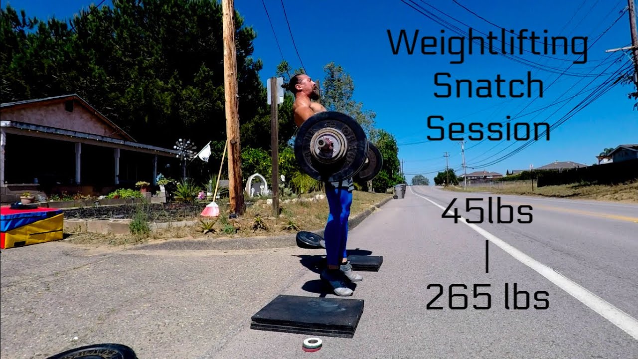 Weightlifting Snatch Session. Finding a 1 REP MAX Snatch. 45-265 LBS ...