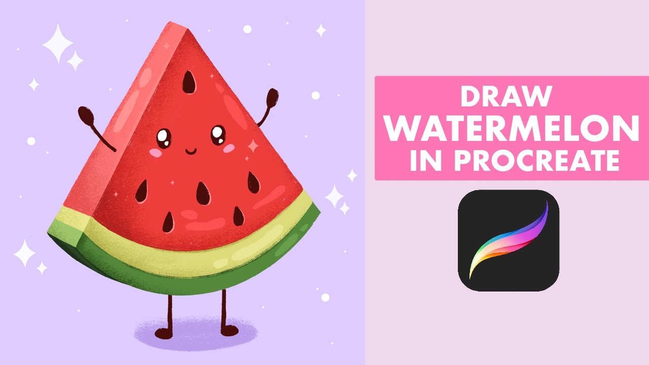 Cute WATERMELON Anyone Can Draw - Step-By-Step Procreate Tutorial ...